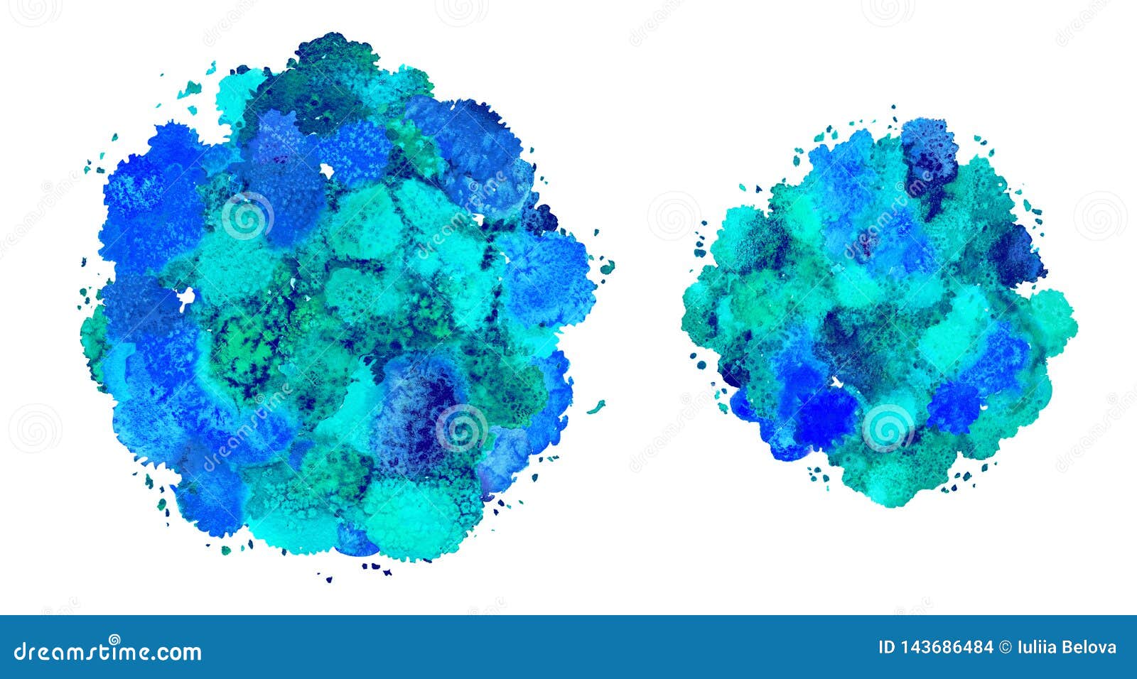 Abstract Watercolor Texture, Bionic Form, Dynamic Color Greek Blue ...