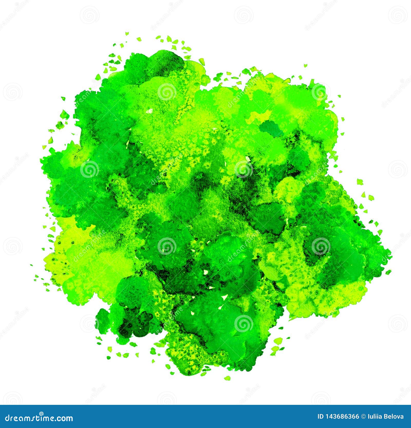 Abstract Watercolor Texture, Bionic Form, Dynamic Color Yellow and ...