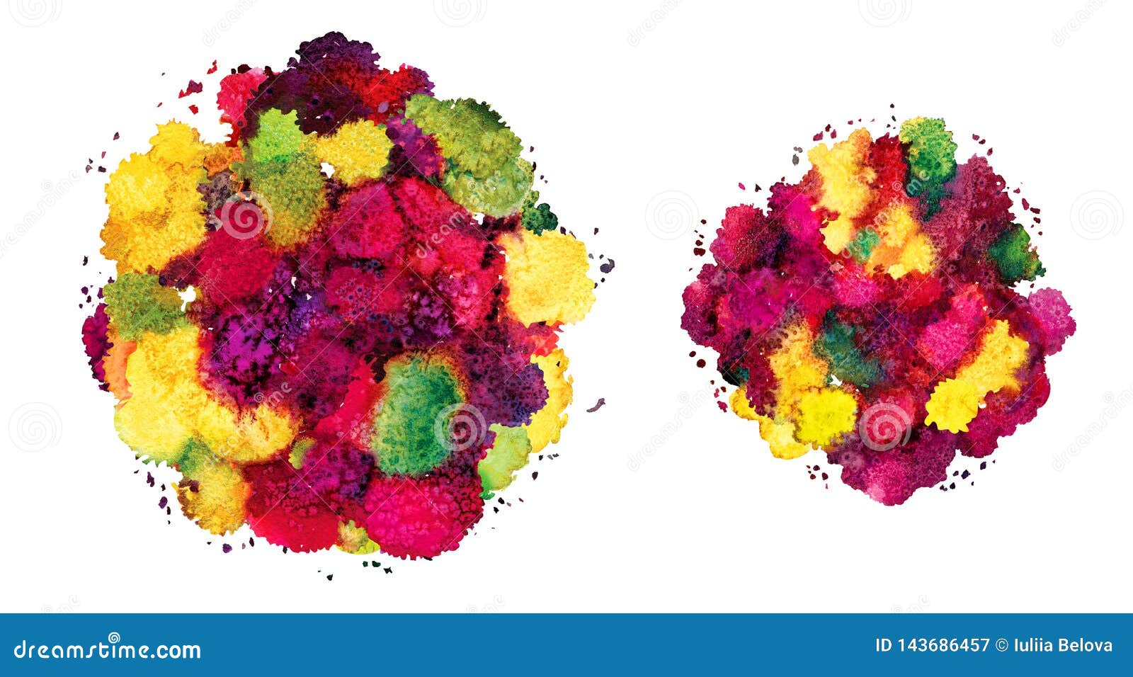 Abstract Watercolor Texture, Bionic Form, Dynamic Color Yellow and Red ...