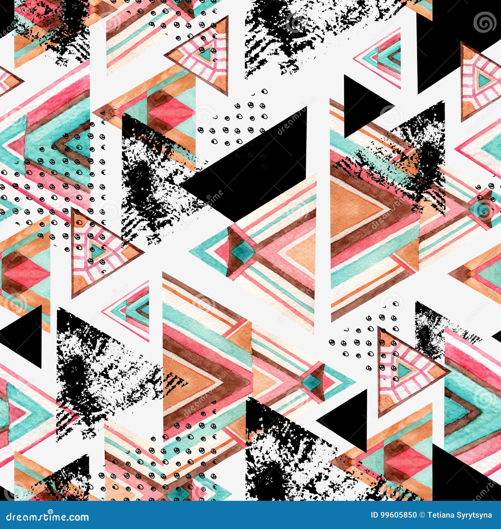 Watercolor Triangle Pattern. Royalty-Free Stock Photography ...