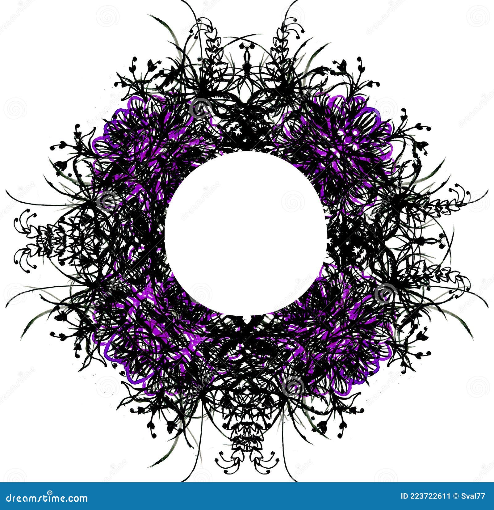 Abstract Watercolor Violet Frame Drawing for Background or Texture ...