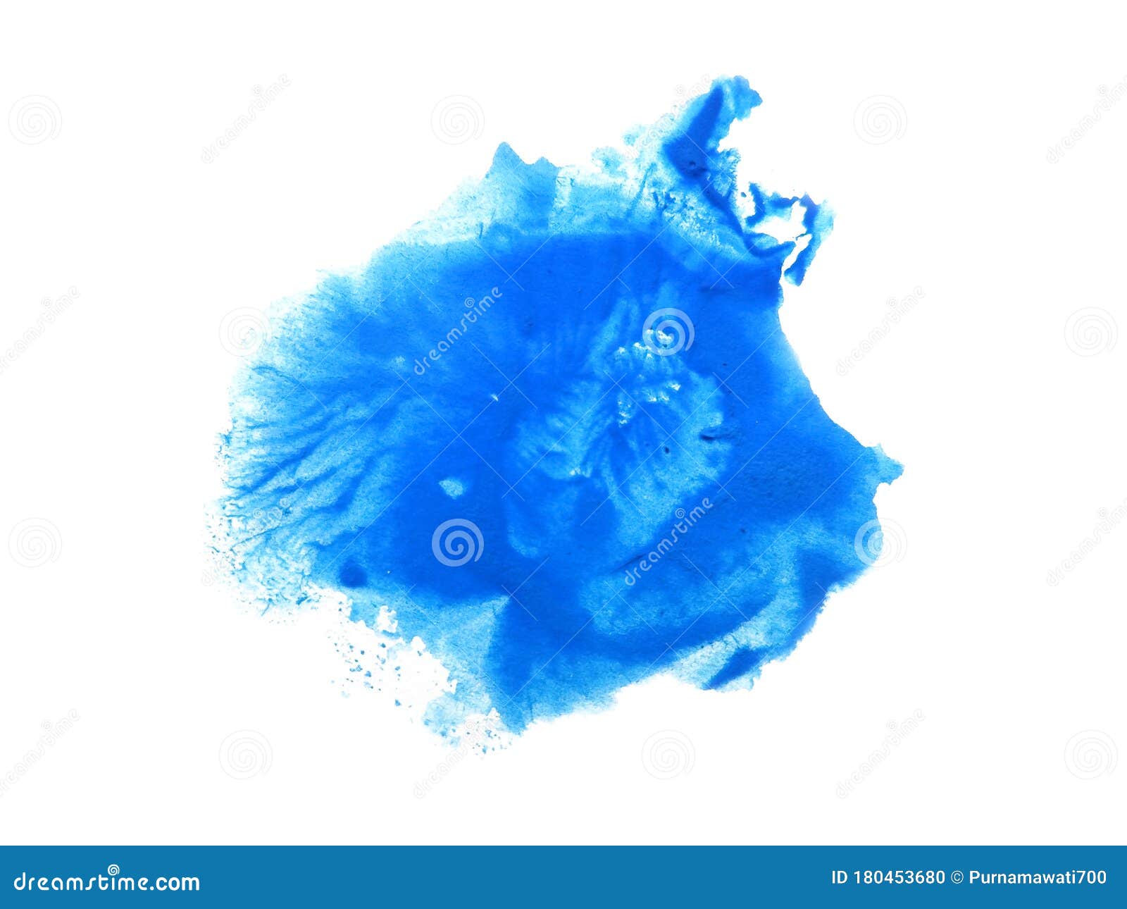 Abstract Watercolor on White Background. Blue Watercolor Scribble ...