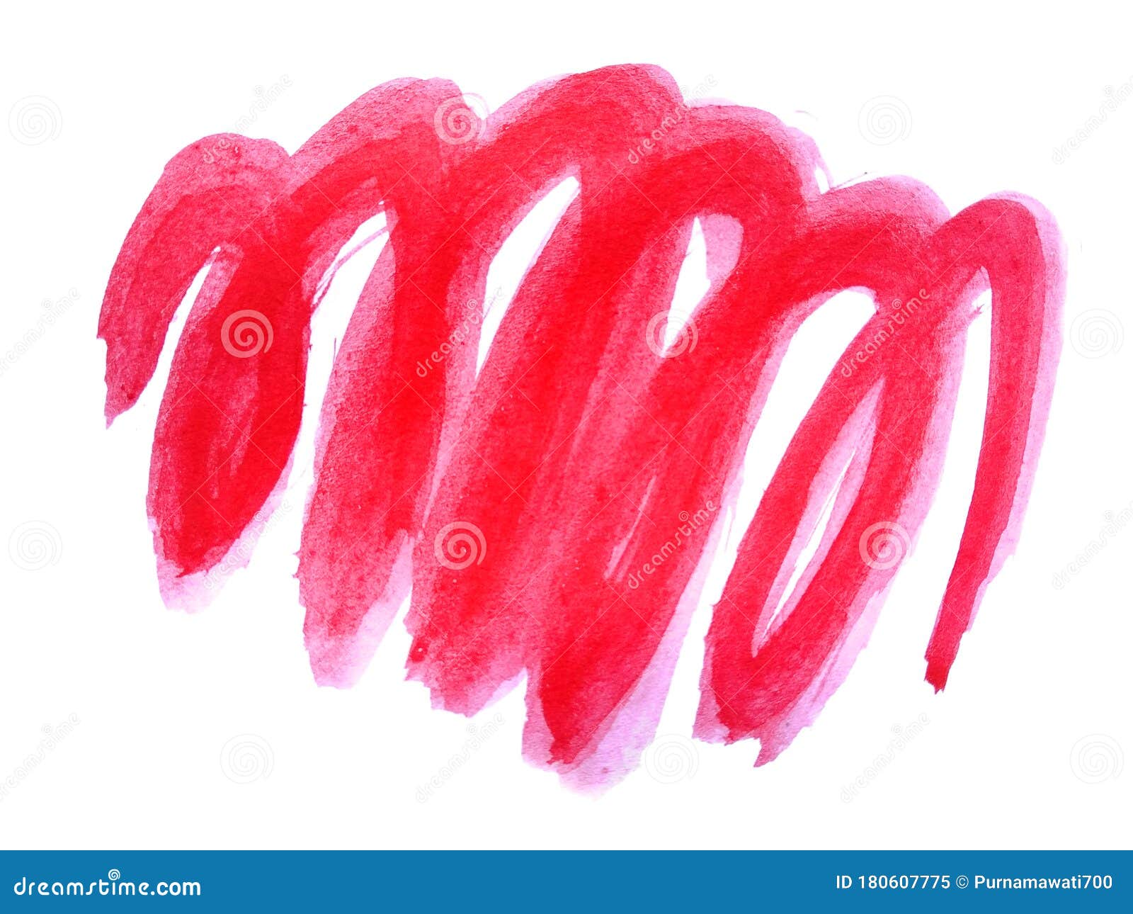Abstract Watercolor on White Background. Red Watercolor Scribble ...