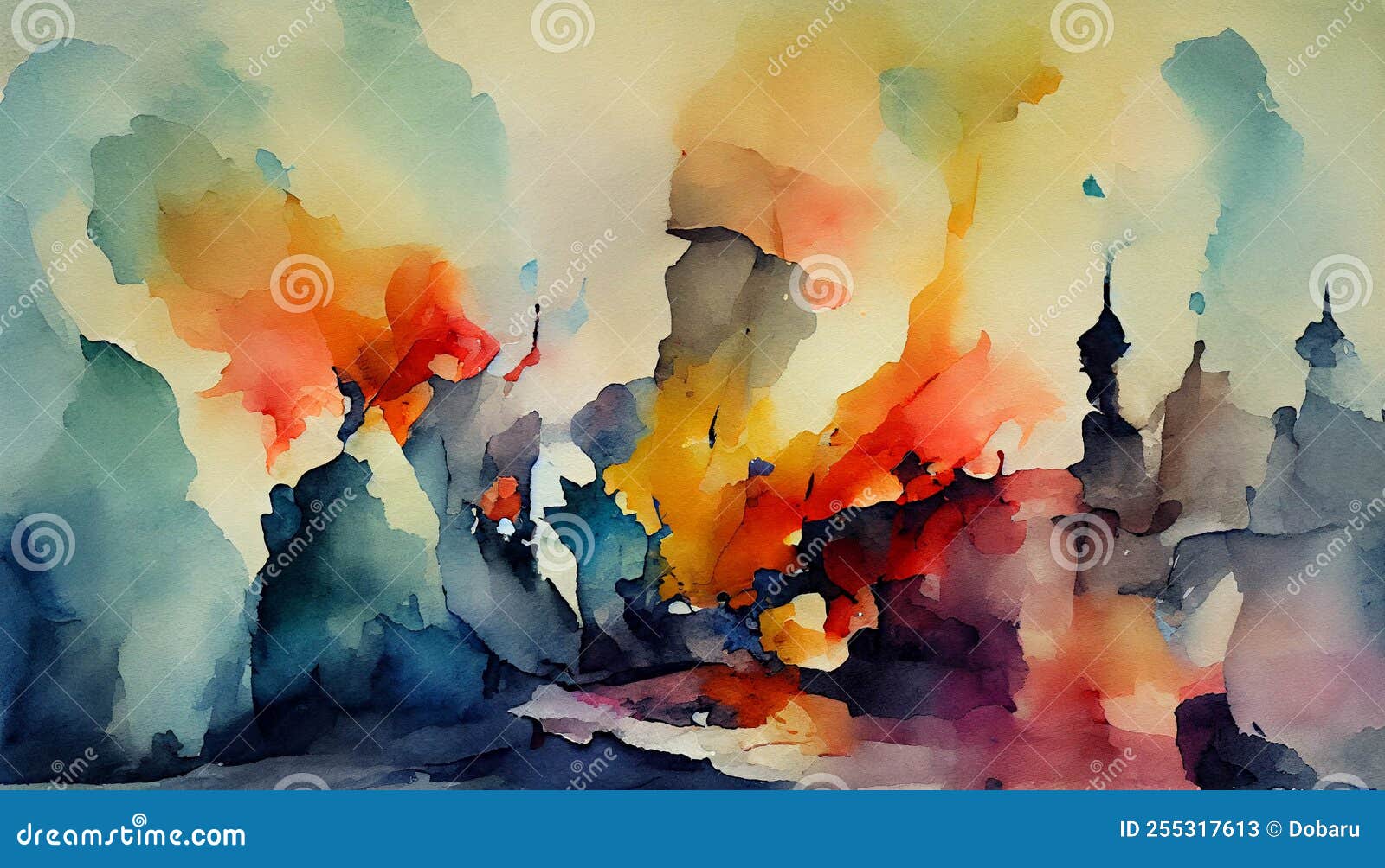 Abstract Watercolour Background Stock Illustration - Illustration of ...