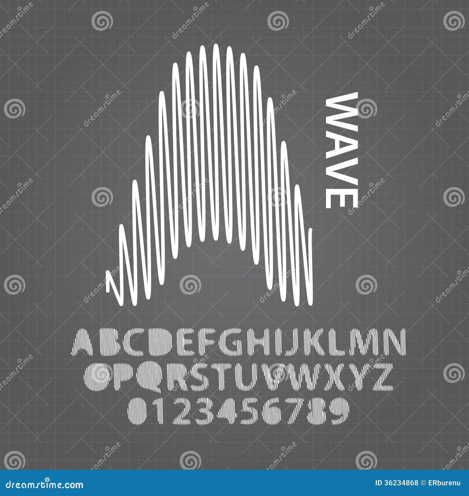 Abstract Wave Alphabet and Numbers Vector Stock Vector - Illustration ...