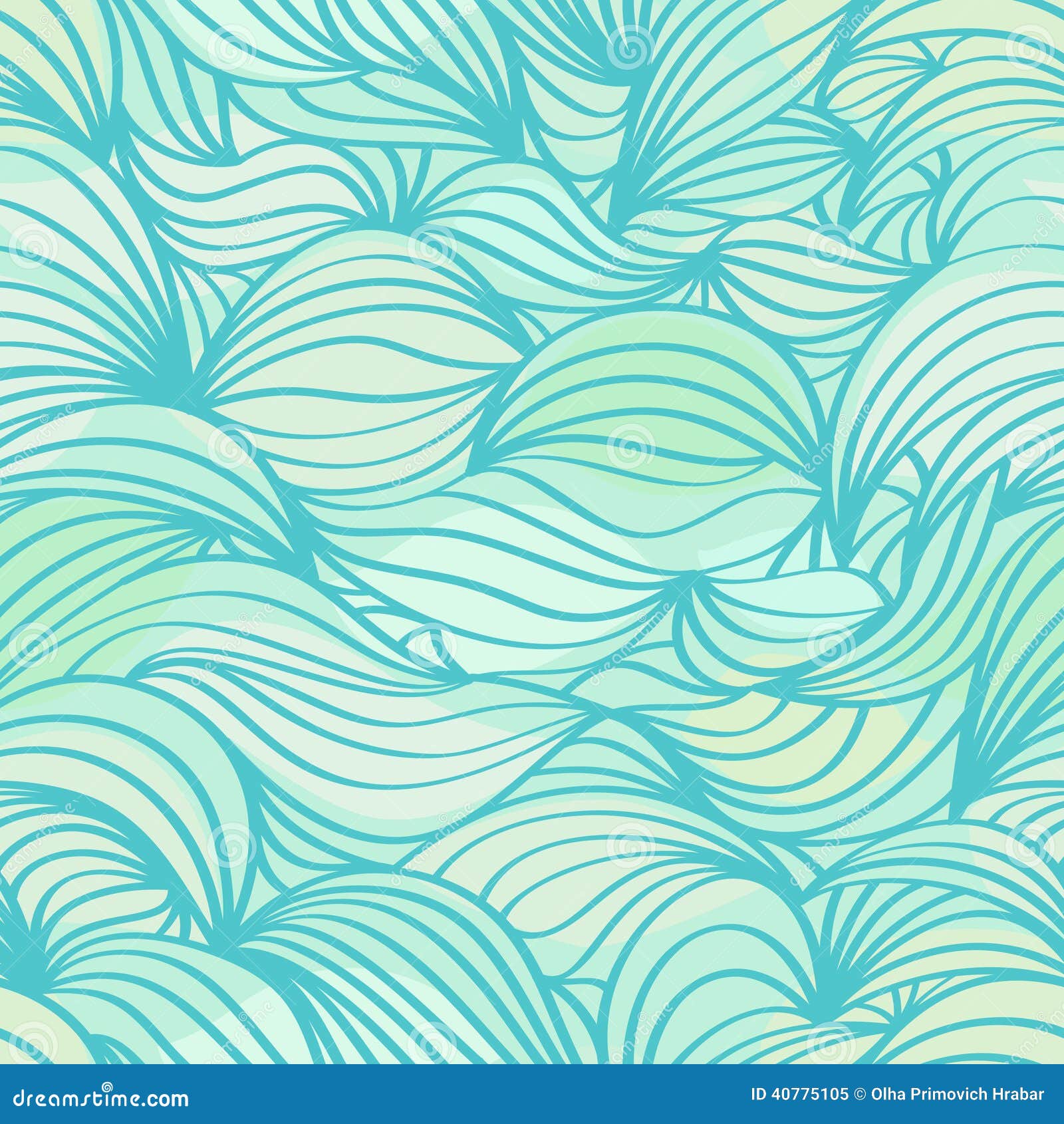 Abstract Wave Aquamarine Seamless Pattern Stock Vector - Illustration ...
