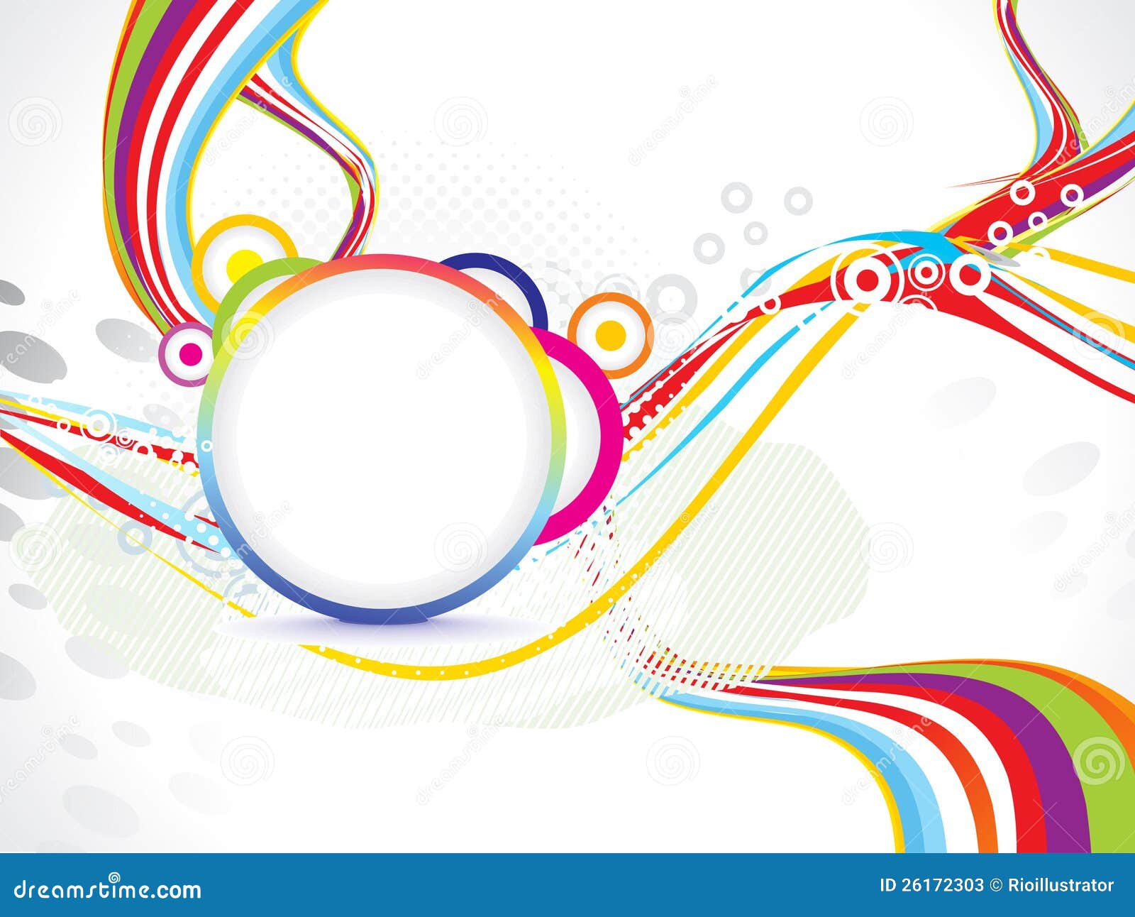 Abstract Wave Background with Circle Stock Vector - Illustration of ...