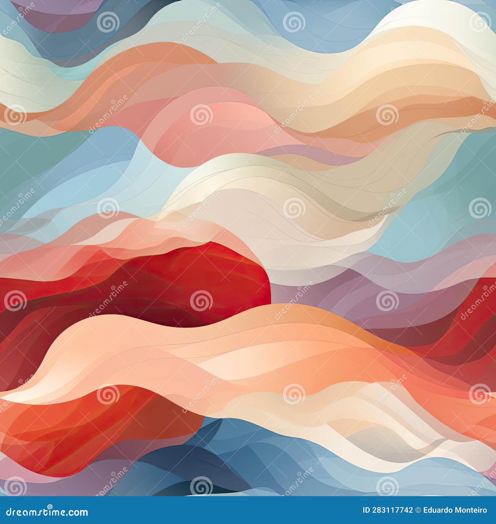 Abstract Wave Background with Colorful Patterns and Soft Tones (tiled ...