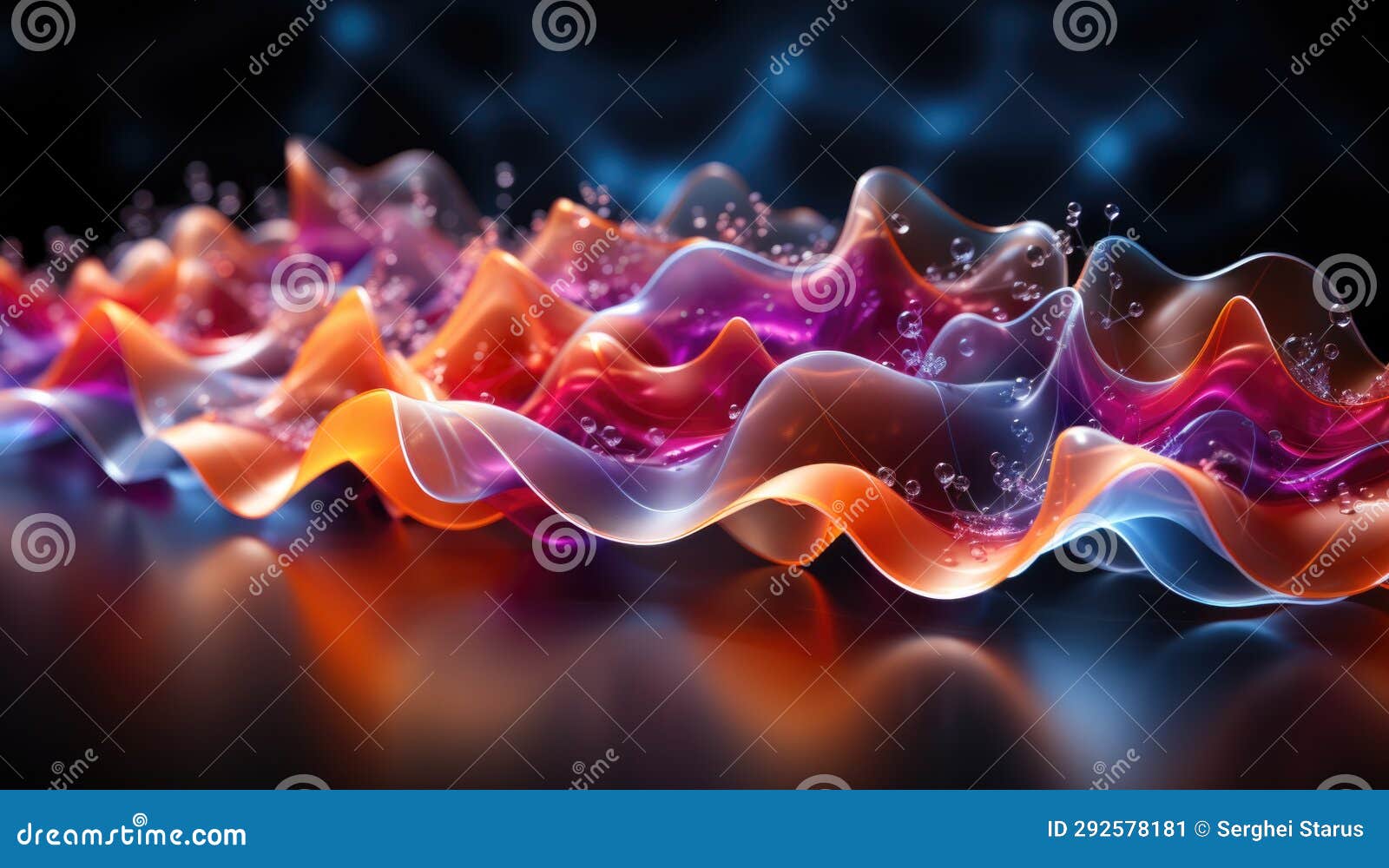 Abstract Wave Background with Colorful Waves, AI Stock Illustration ...