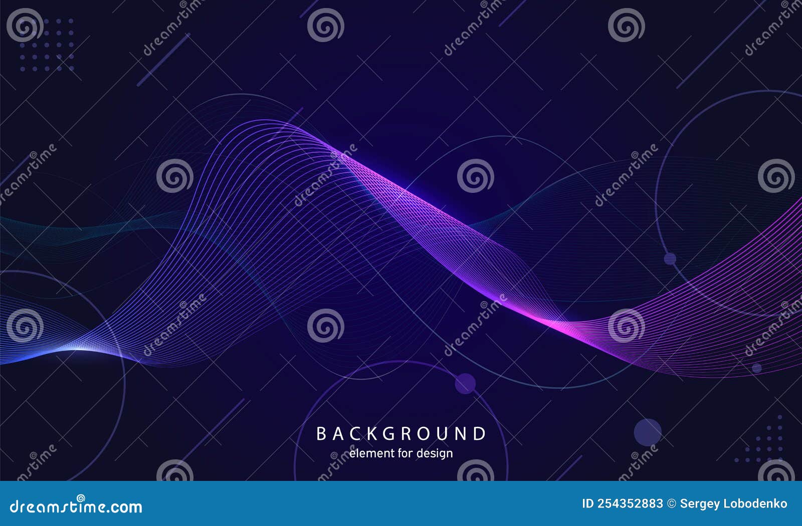 Abstract Wave Background. Element for Design. Digital Frequency Track ...