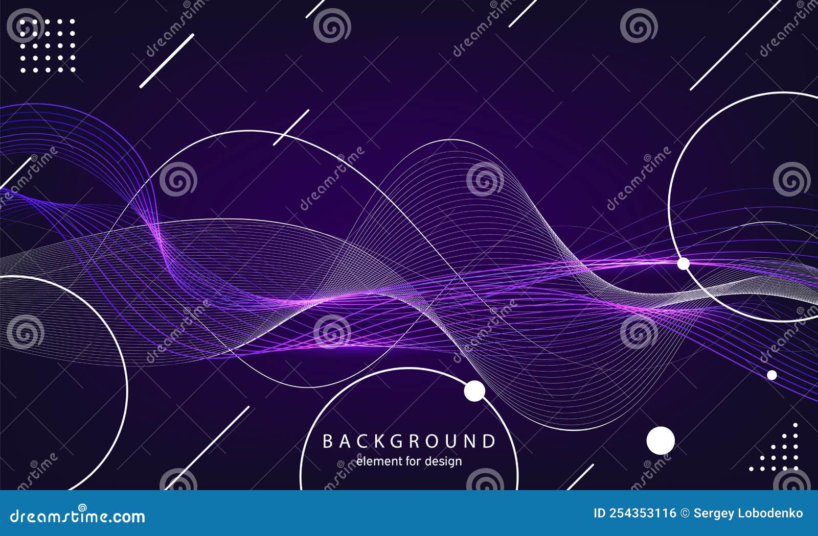Abstract Wave Background. Element for Design. Digital Frequency Track ...