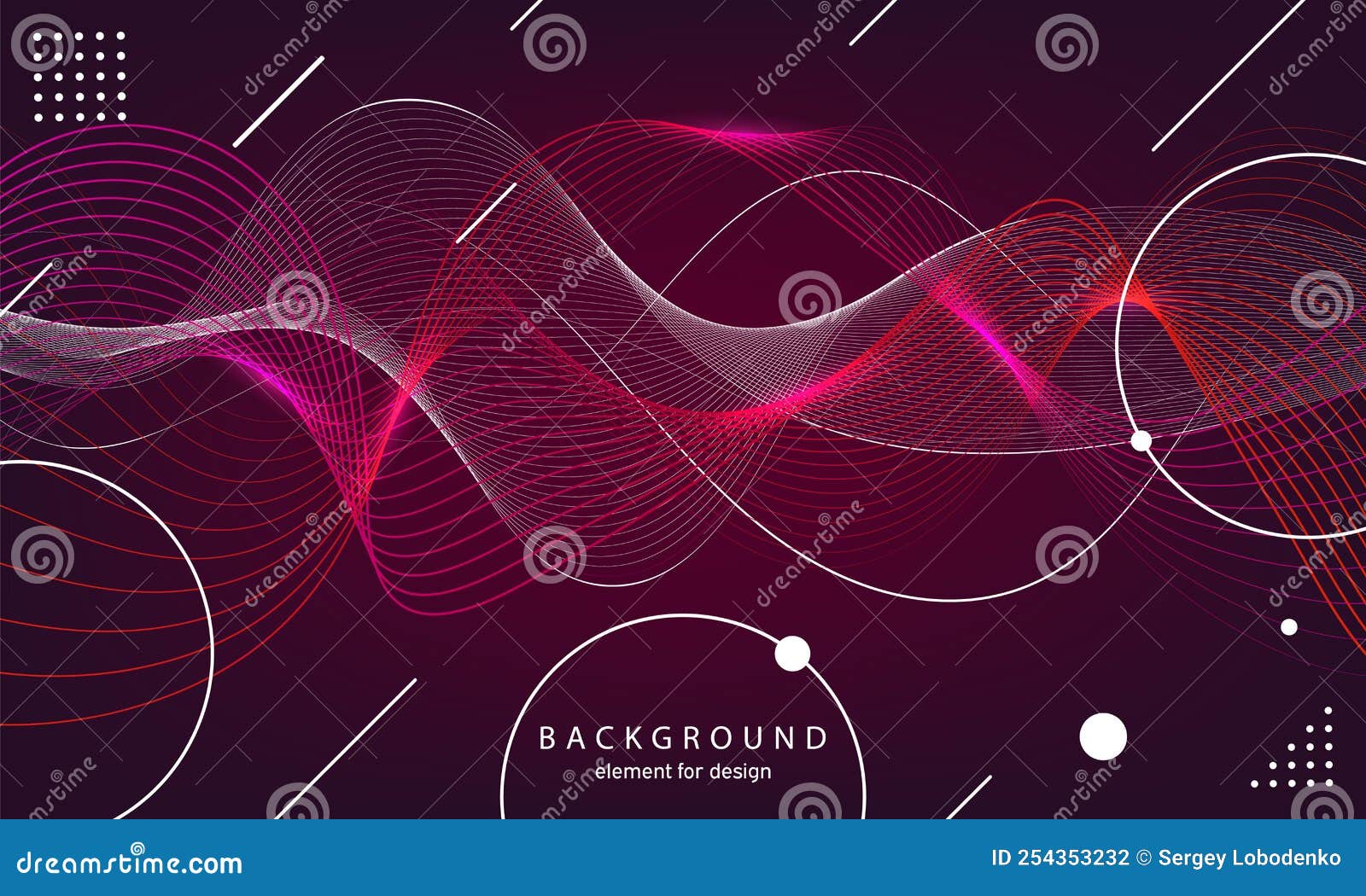 Abstract Wave Background. Element for Design. Digital Frequency Track ...