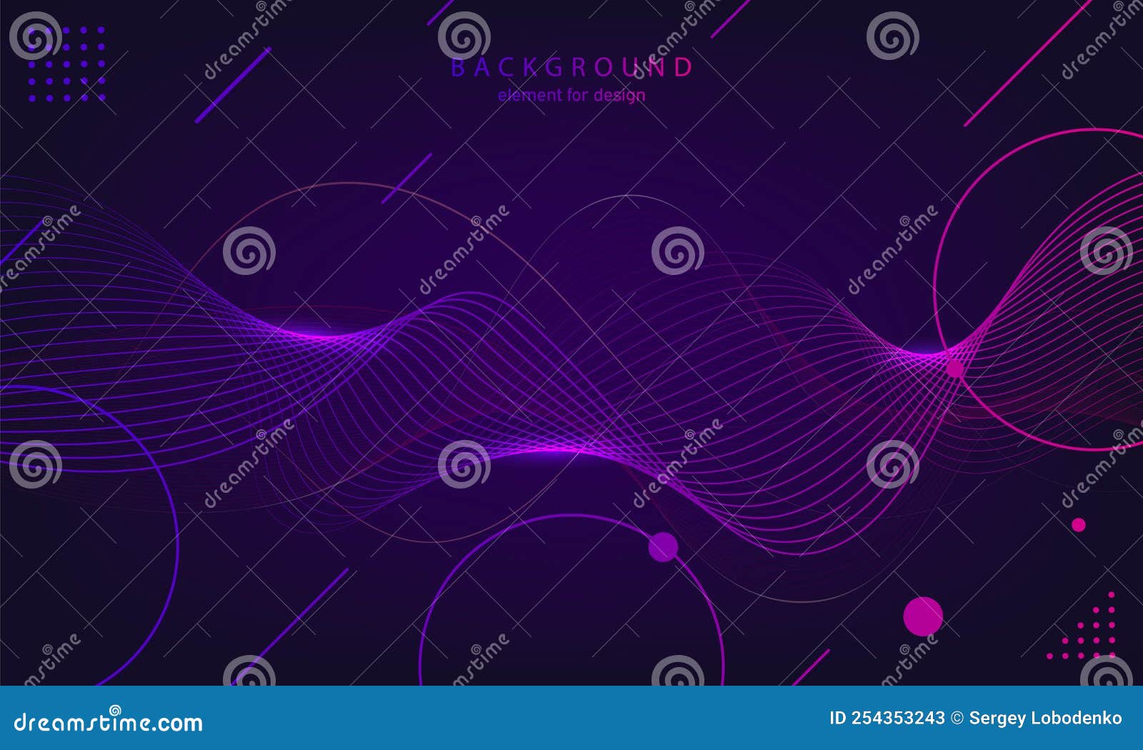 Abstract Wave Background. Element for Design. Digital Frequency Track ...