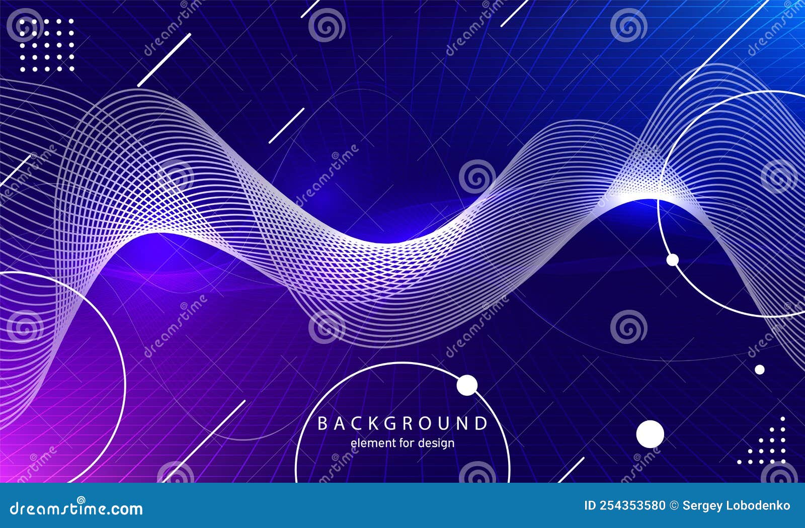 Abstract Wave Background. Element for Design. Digital Frequency Track ...