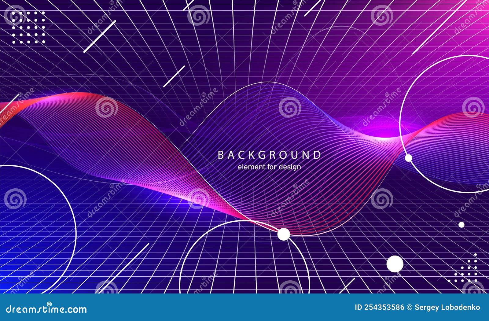 Abstract Wave Background. Element for Design. Digital Frequency Track ...