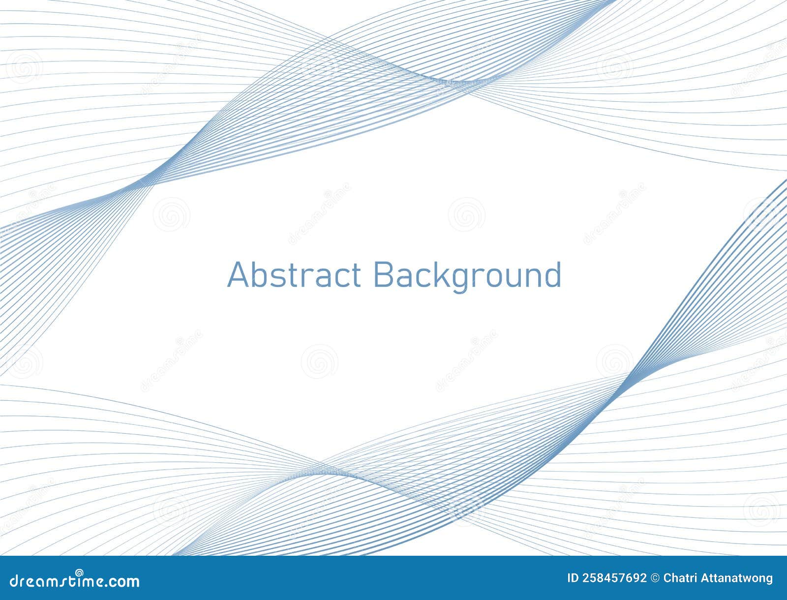 Abstract Wave Background, Flowing Wave Line Blue Color on White ...