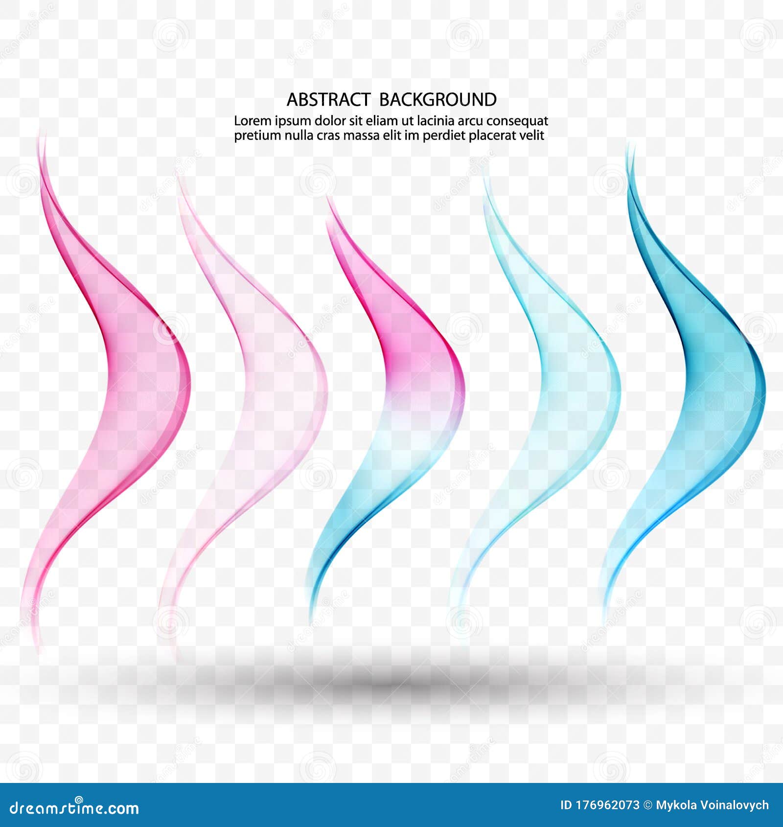 Abstract Wave Background.Set of Pink and Blue Vector Wave.Design ...