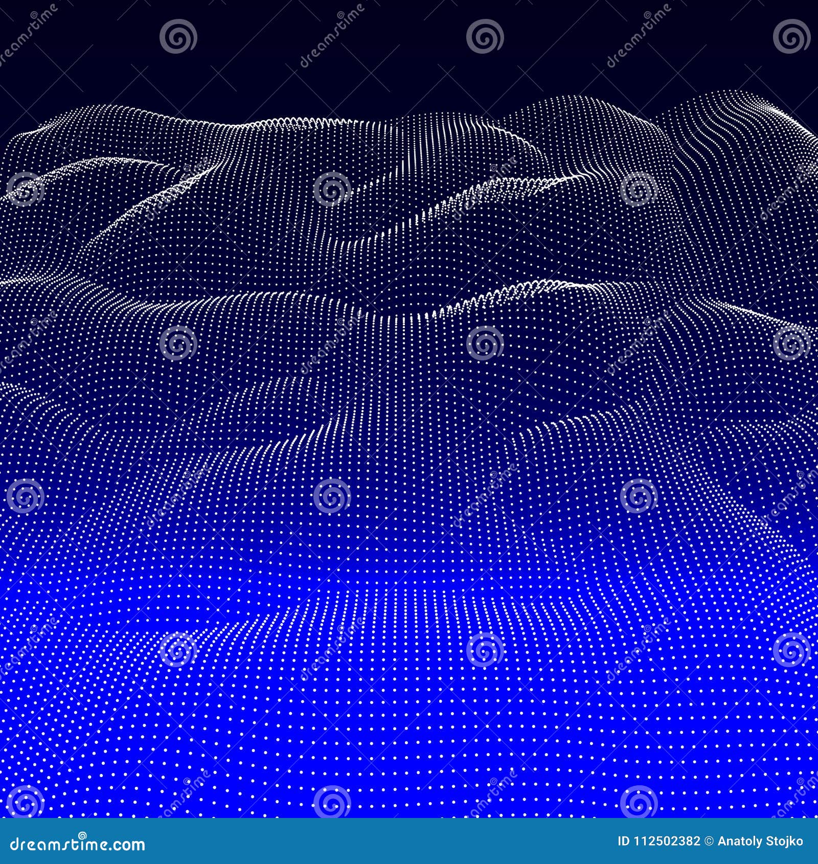 Abstract Wave Background. Wavy Structure with White Dots. Vector Stock ...