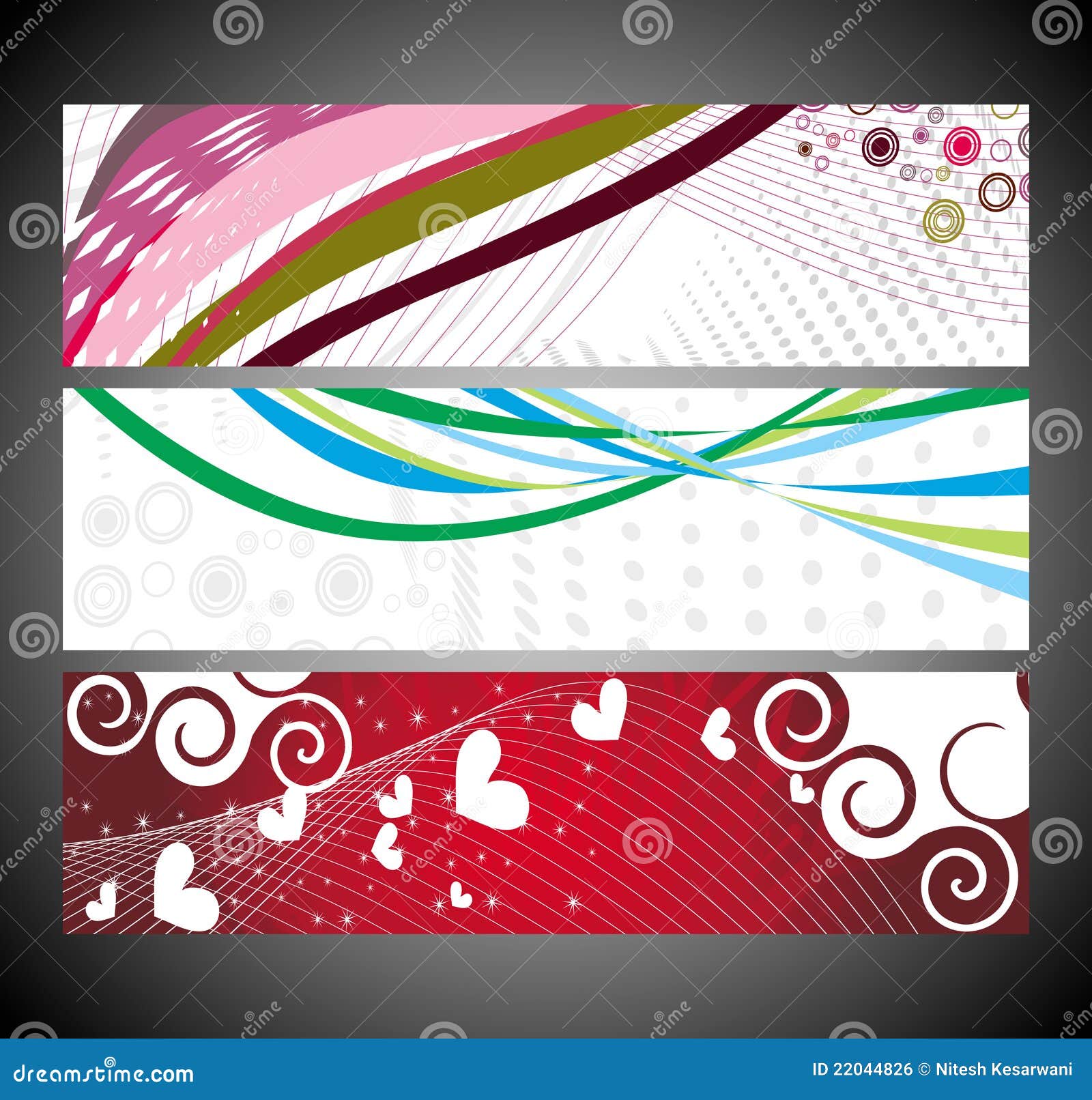 Abstract Wave Banners Multi-colored Stock Vector - Illustration of ...