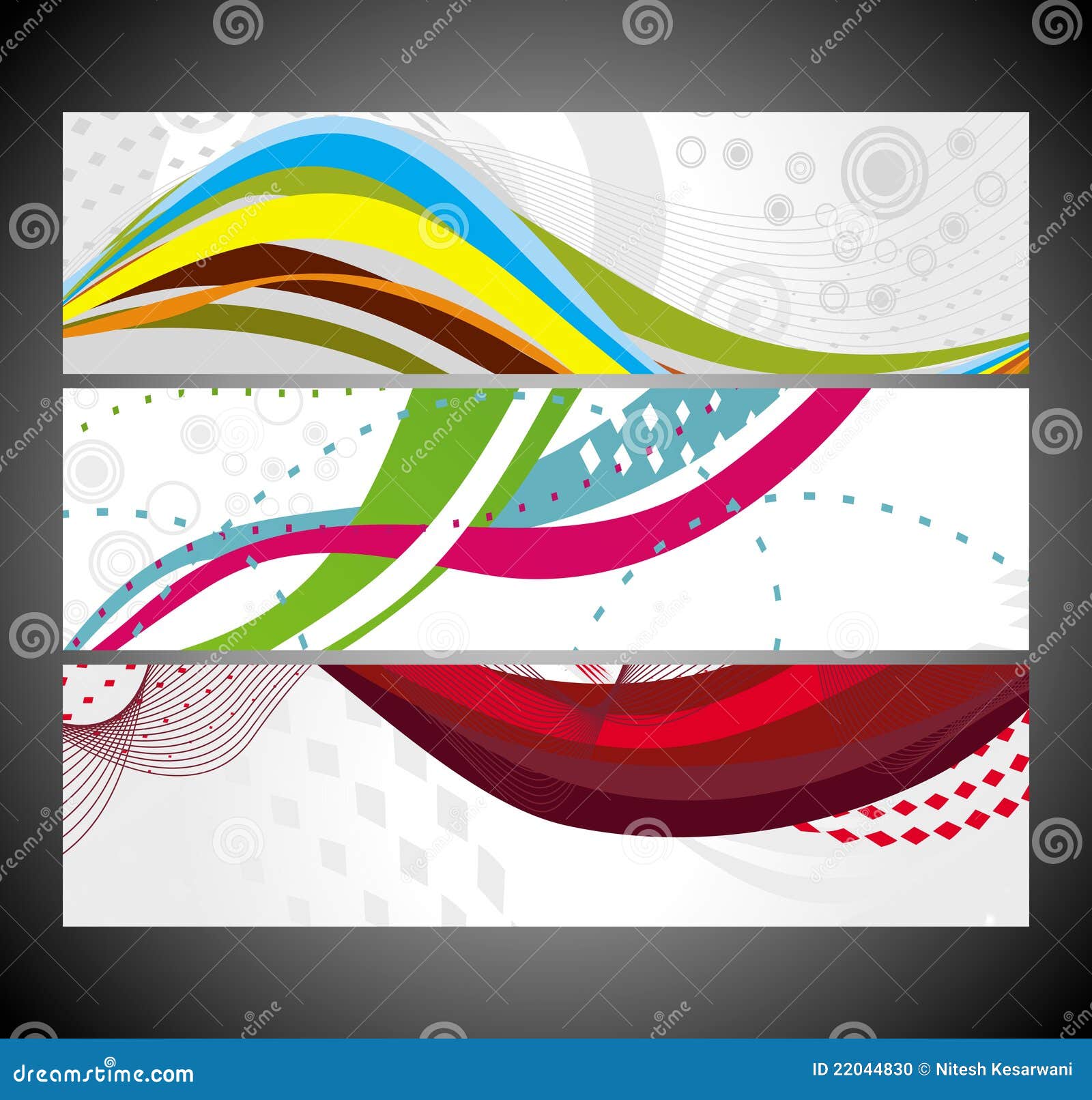 Abstract Wave Banners Multi-colored Stock Vector - Illustration of ...