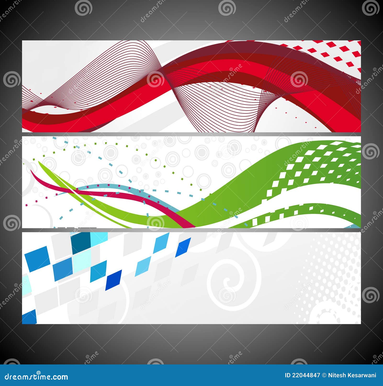 Abstract Wave Banners Multi-colored Stock Vector - Illustration of ...