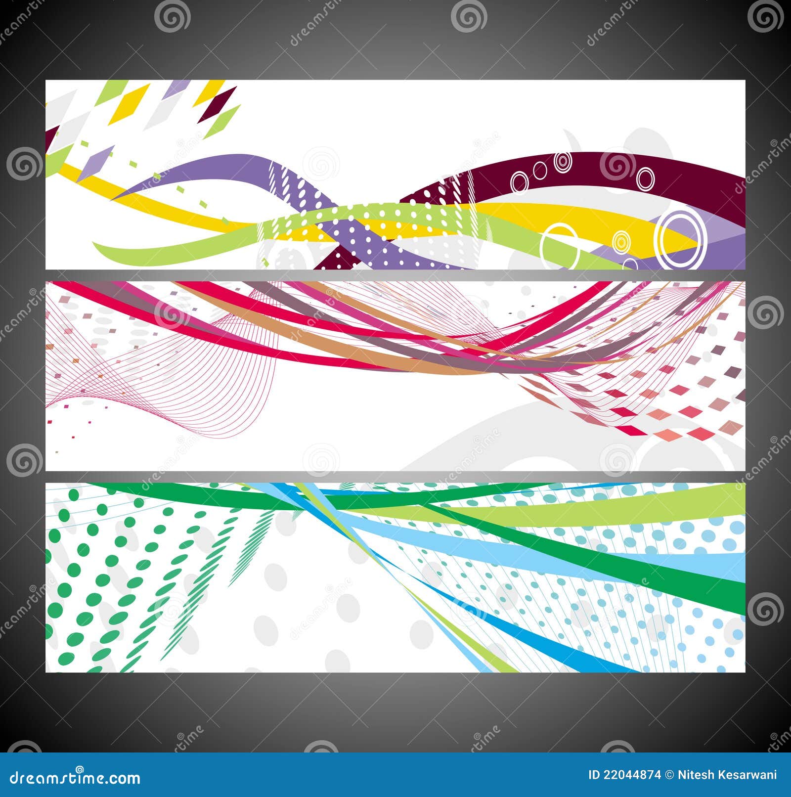 Abstract Wave Banners Multi-colored Stock Vector - Illustration of ...