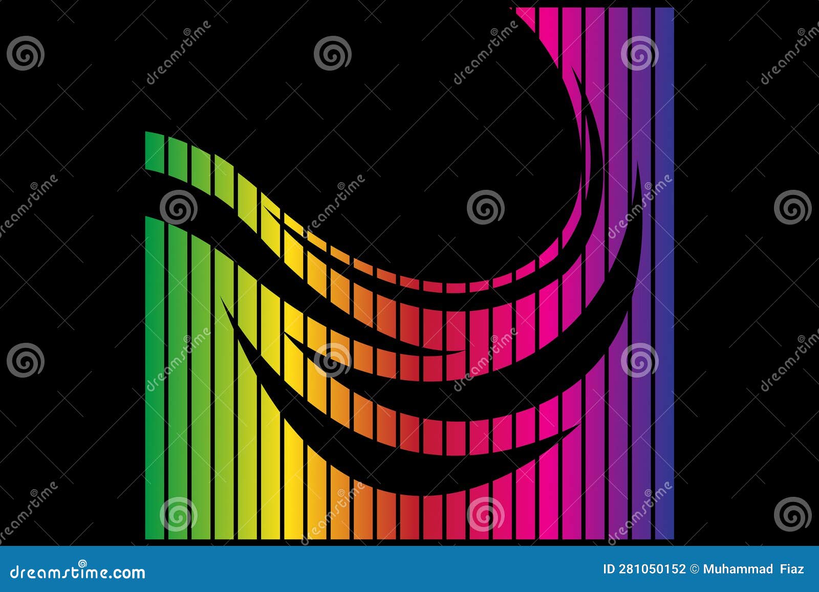 Abstract wave bars design stock vector. Illustration of light - 281050152
