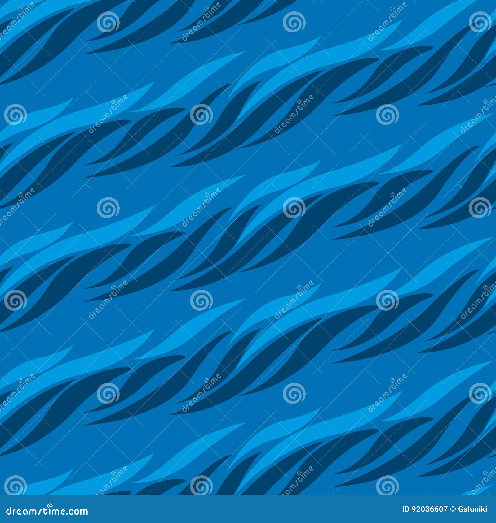 Abstract Wave Blue Seamless Pattern. Stock Vector - Illustration of ...
