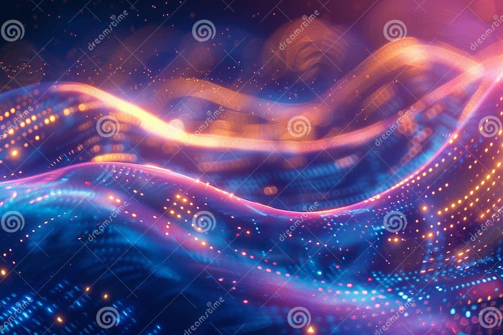 Abstract Wave with Bright Lights Stock Illustration - Illustration of ...