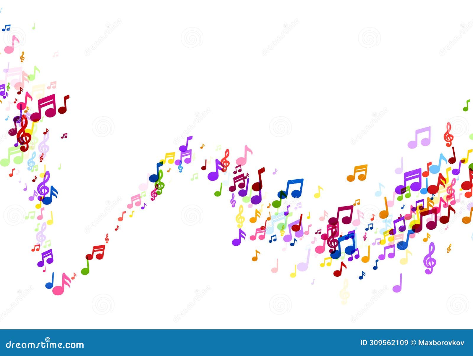 Abstract Wave of Colorful Musical Notes Stock Vector - Illustration of ...