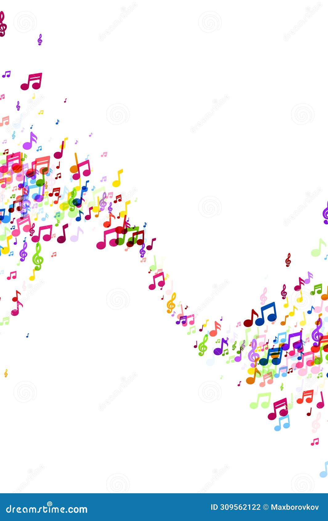 Abstract Wave of Colorful Musical Notes Stock Vector - Illustration of ...