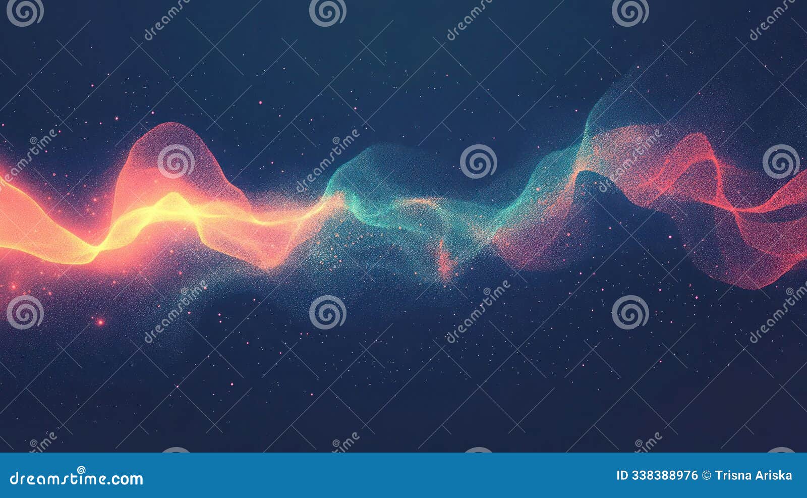 Abstract Wave of Colors and Particles Creating a Dynamic Visual Flow ...