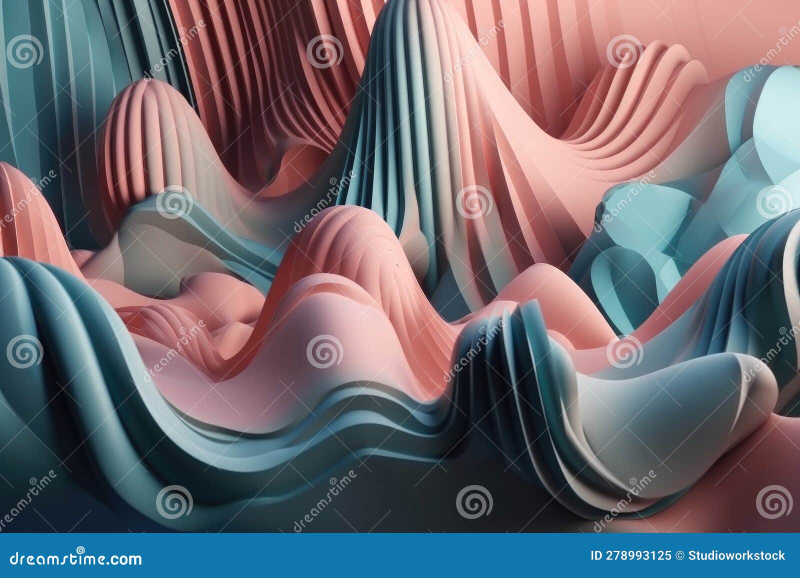 Abstract Wave of 3d Geometric Shapes and Patterns Stock Illustration ...