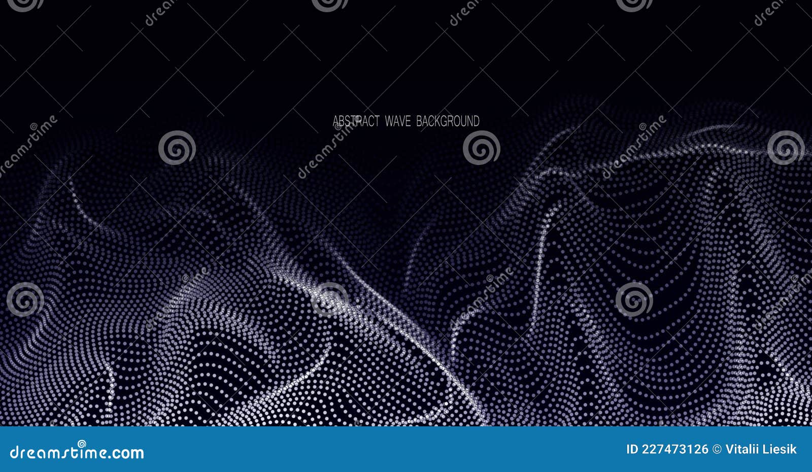 Abstract Wave Design Element Array of Glowing Dots Wave Shape Floating ...