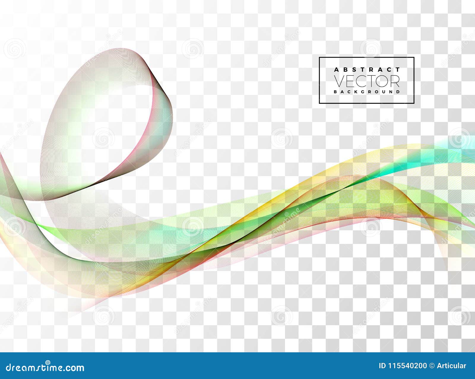 Abstract Wave Design on Transparent Background. Vector Illustration ...
