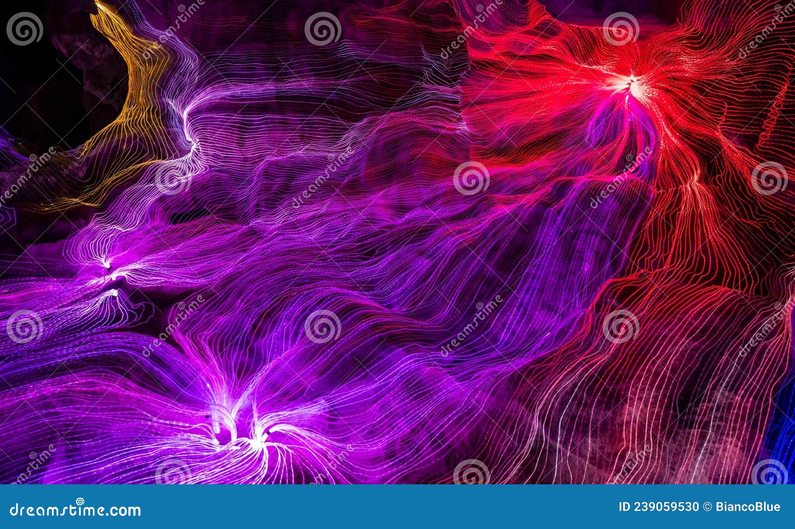 Abstract Wave of Digital Weave Lines Connecting Network Dots and Dark ...