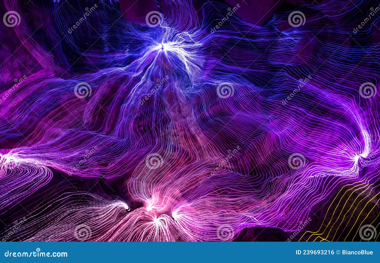 Abstract Wave of Digital Weave Lines Connecting Network Dots and Dark ...