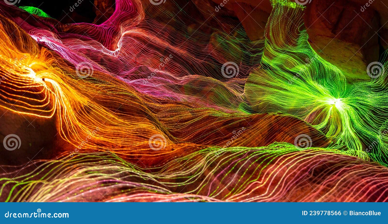 Abstract Wave of Digital Weave Lines Connecting Network Dots and Dark ...