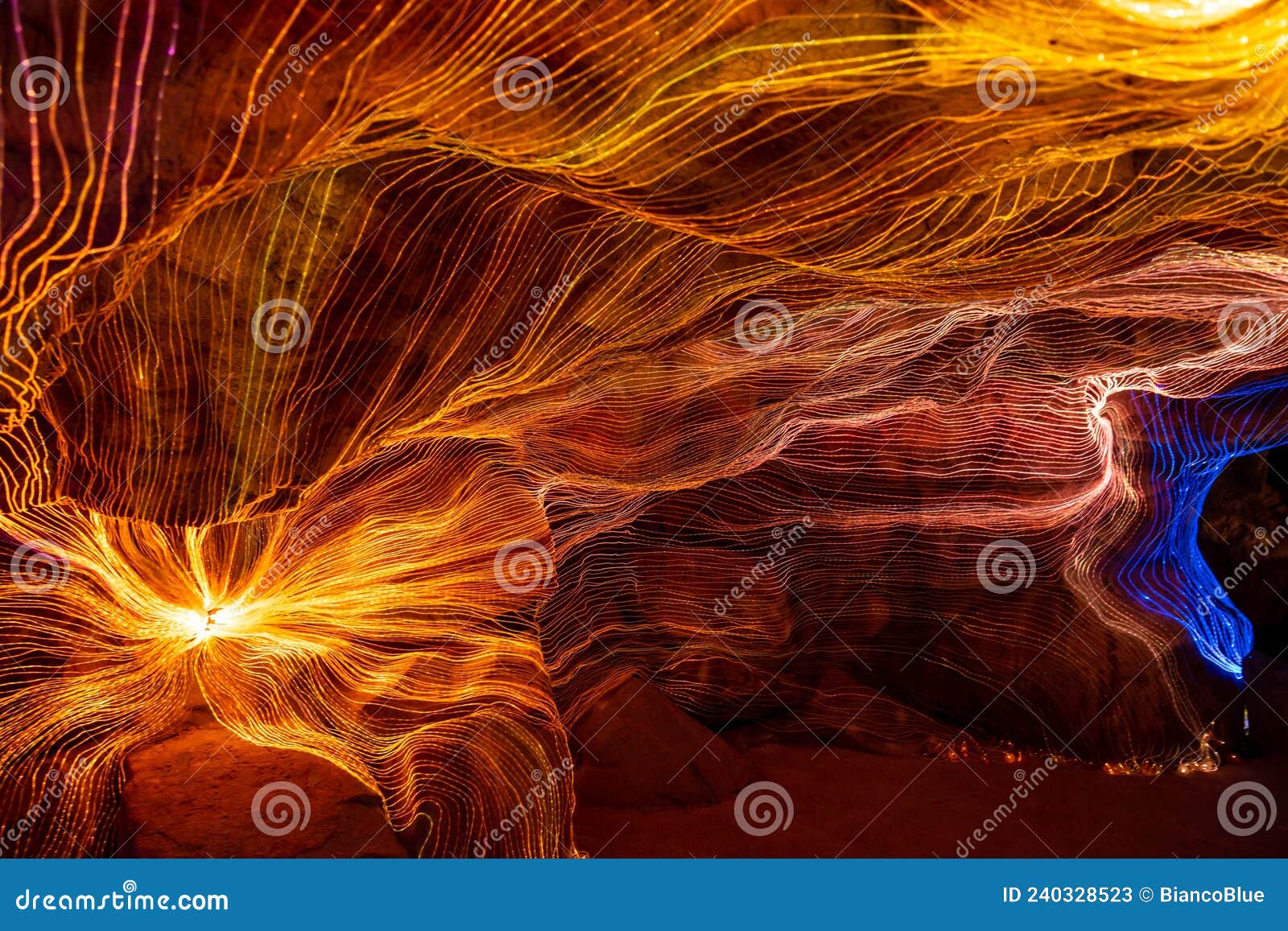 Abstract Wave of Digital Weave Lines Connecting Network Dots and Dark ...