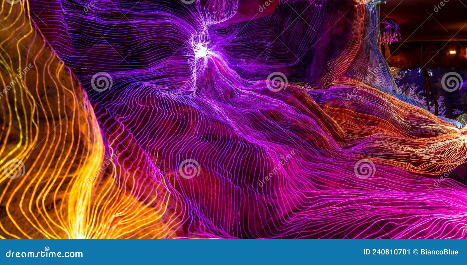 Abstract Wave of Digital Weave Lines Connecting Network Dots and Dark ...