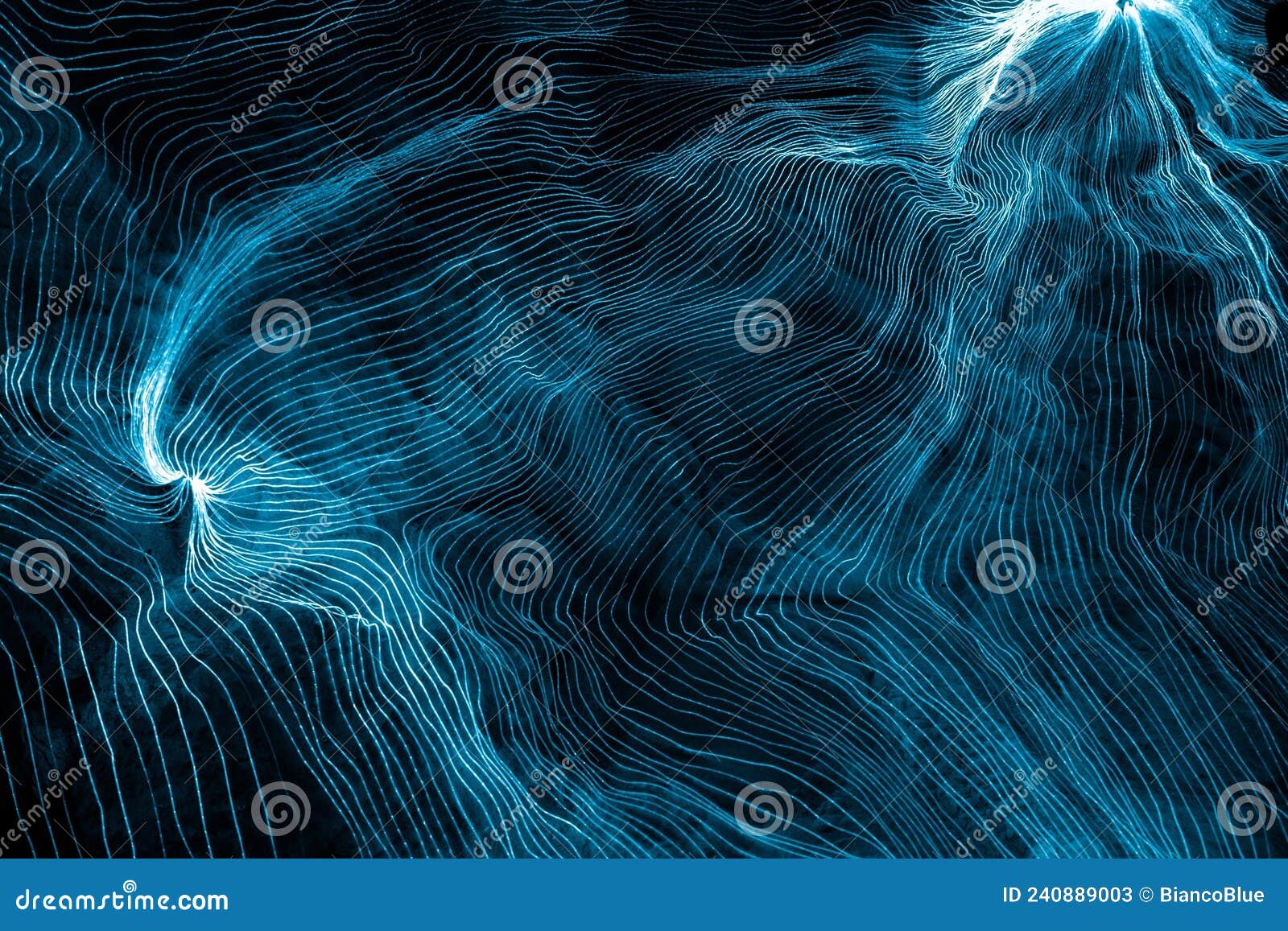 Abstract Wave of Digital Weave Lines Connecting Network Dots and Dark ...