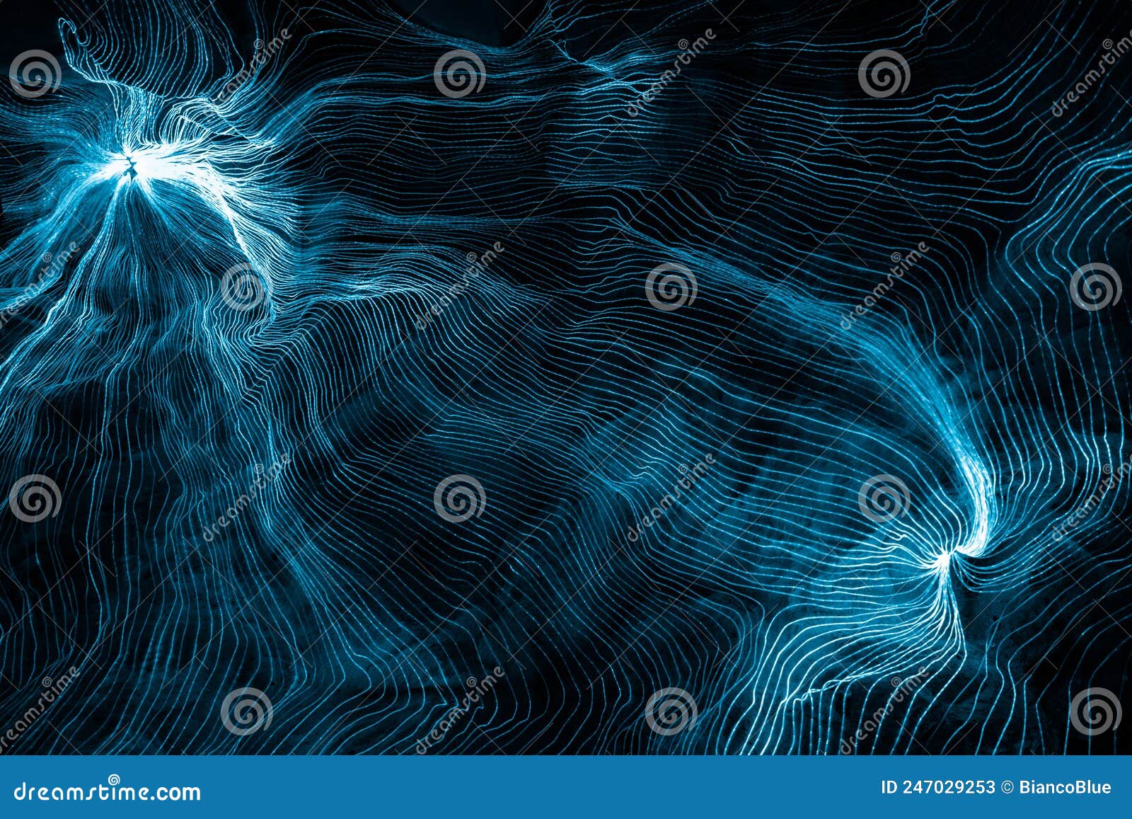 Abstract Wave of Digital Weave Lines Connecting Network Dots and Dark ...