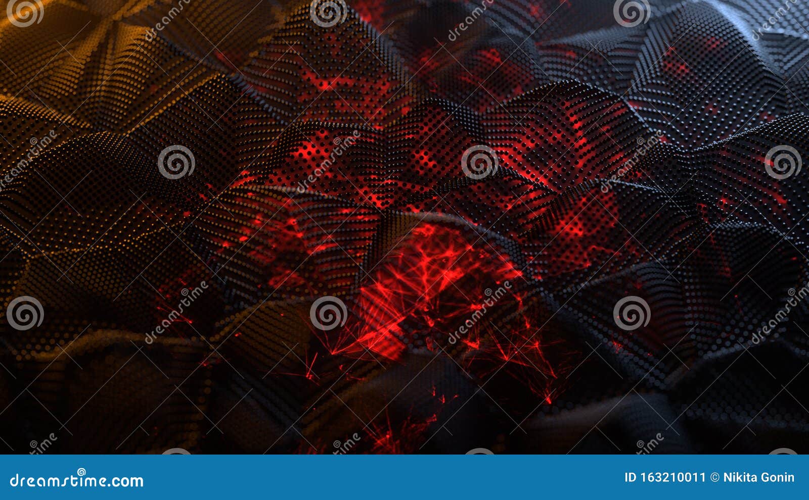 Abstract Wave Displacement Surface 3D Render Stock Illustration ...