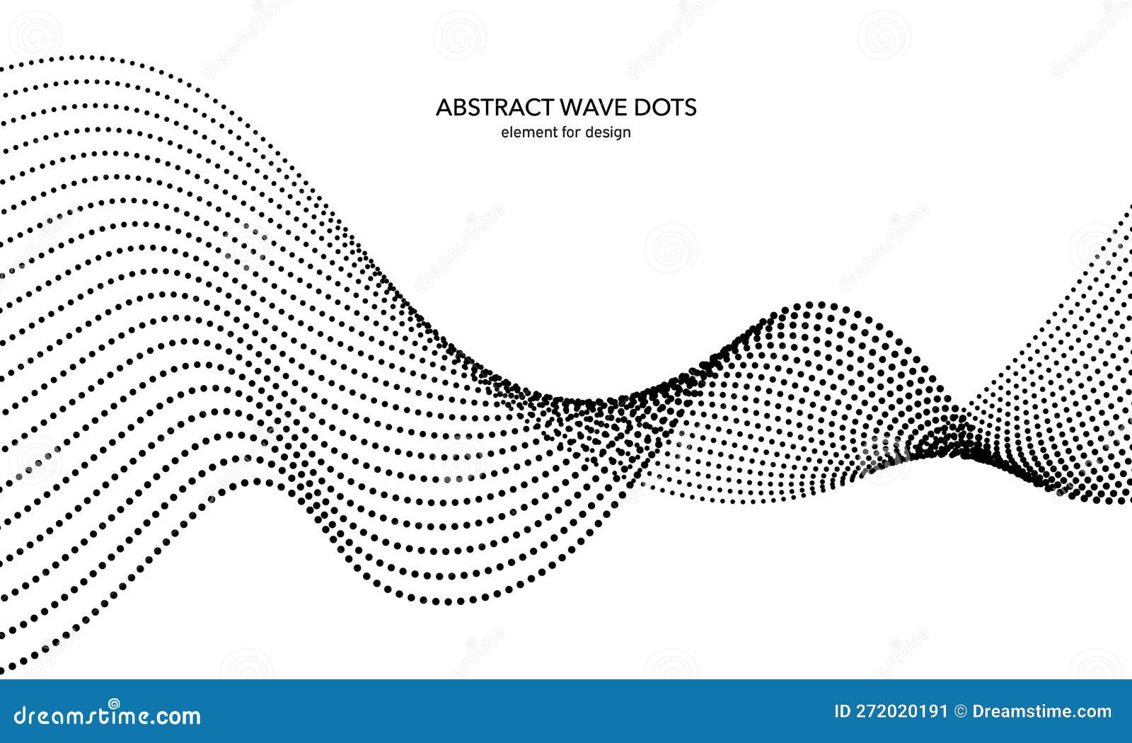Abstract Wave Dotted Element for Design. Stylized Line with Dot on Art ...