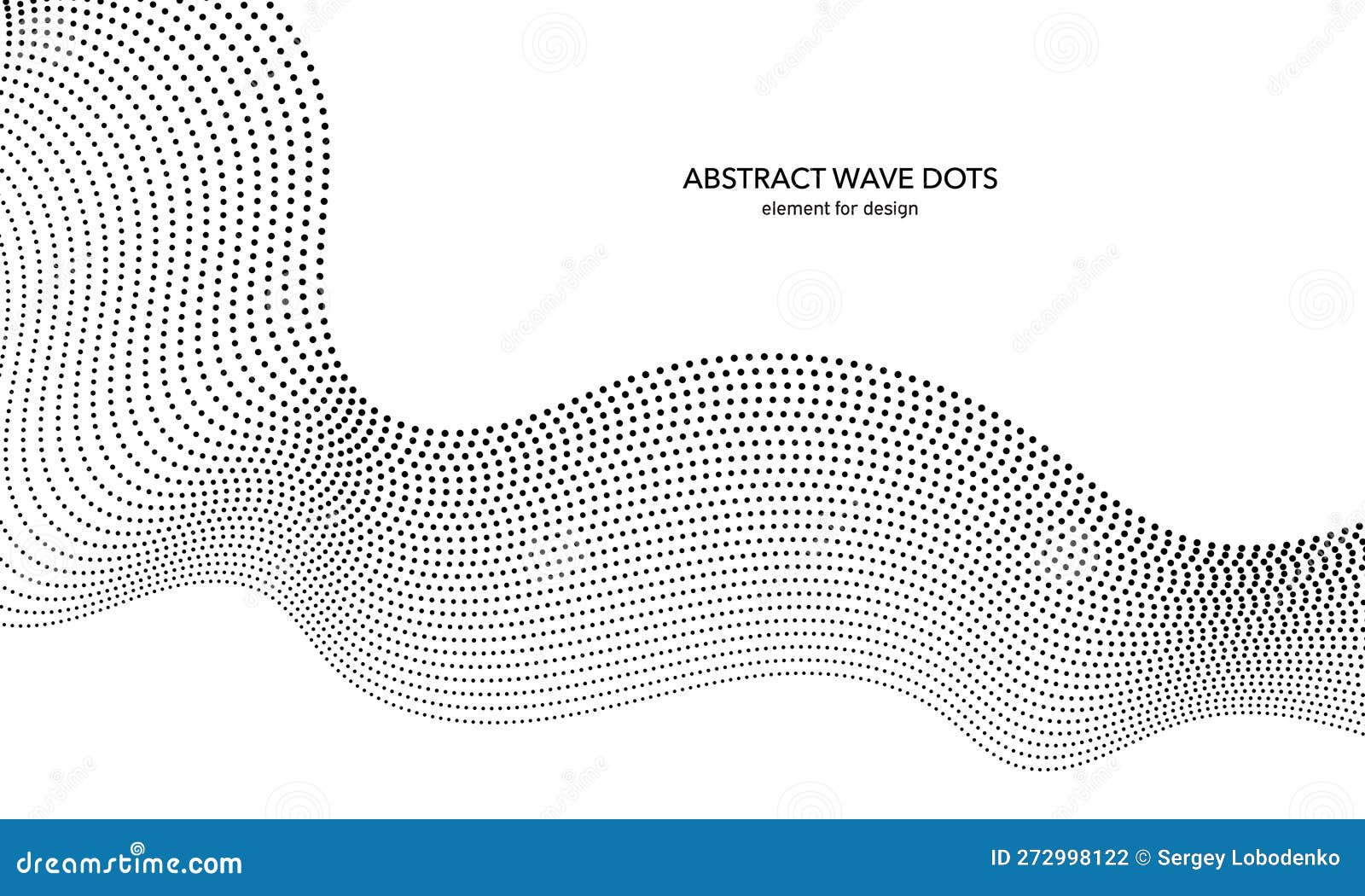 Abstract Wave Dotted Element for Design. Stylized Line with Dot on Art ...