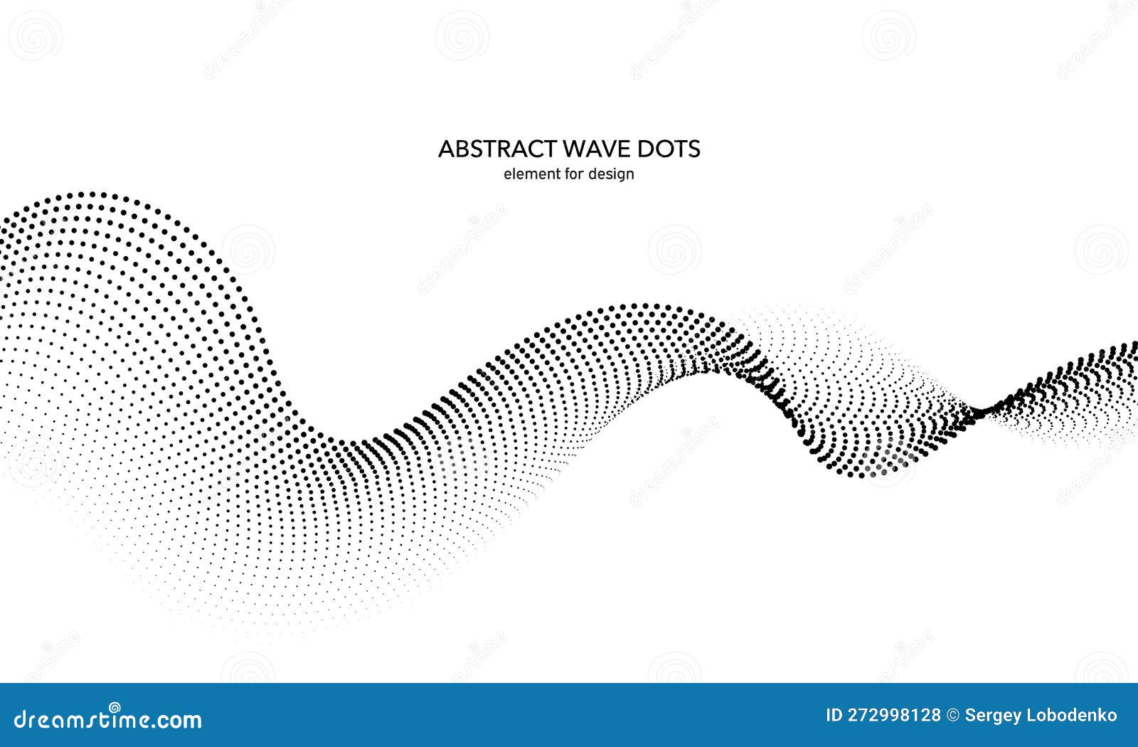 Abstract Wave Dotted Element for Design. Stylized Line with Dot on Art ...