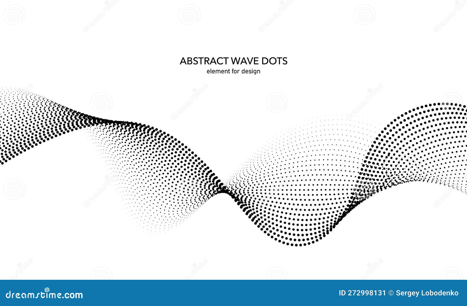 Abstract Wave Dotted Element for Design. Stylized Line with Dot on Art ...