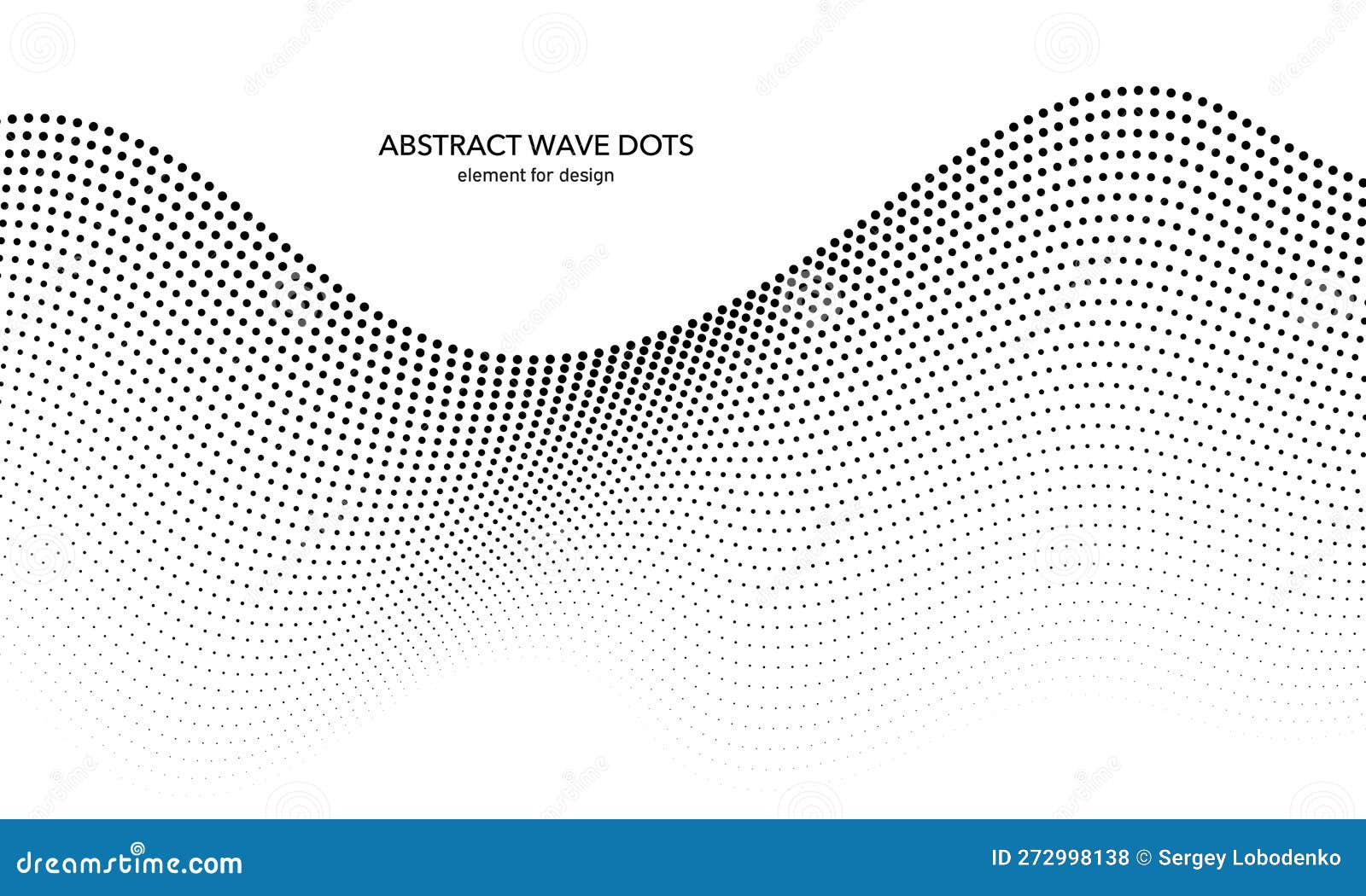 Abstract Wave Dotted Element for Design. Stylized Line with Dot on Art Background. Waves Range ...
