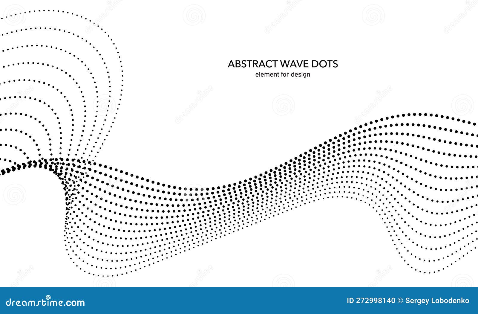 Abstract Wave Dotted Element for Design. Stylized Line with Dot on Art ...