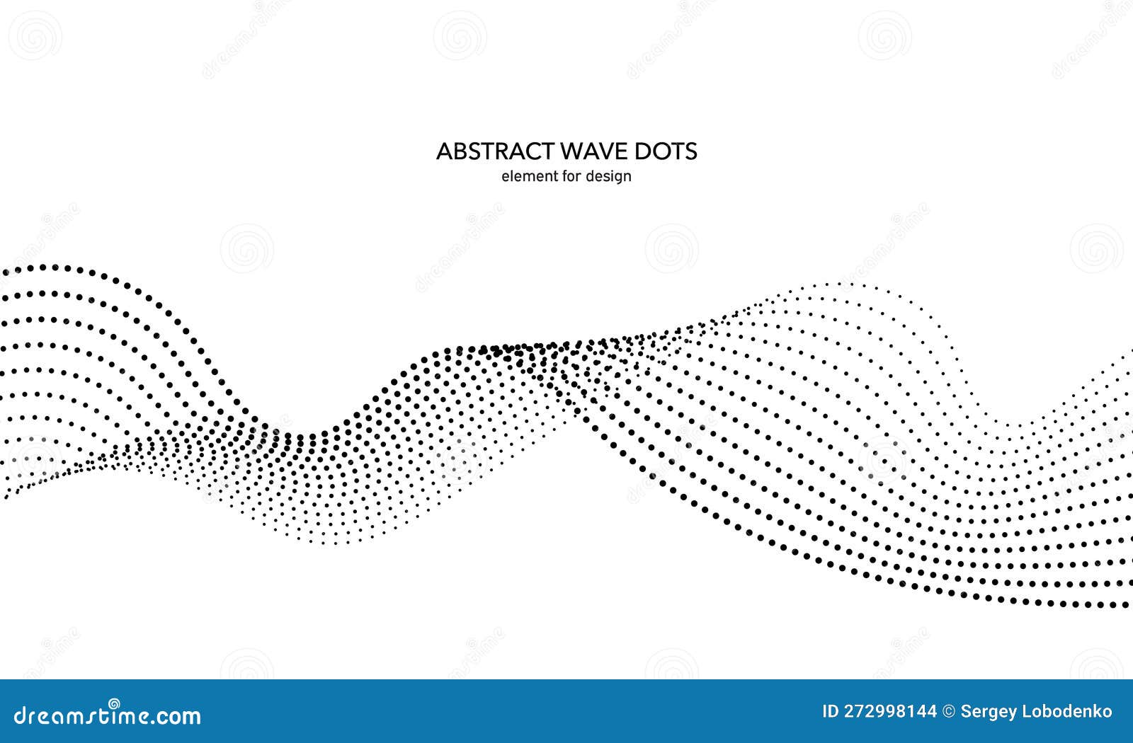 Abstract Wave Dotted Element for Design. Stylized Line with Dot on Art ...